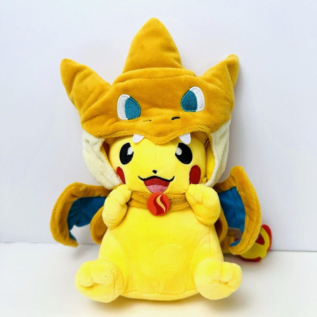 Pokemon Pikachu X Charizard Plush Cape Costume Hooded Tag Japanese 2018 ...