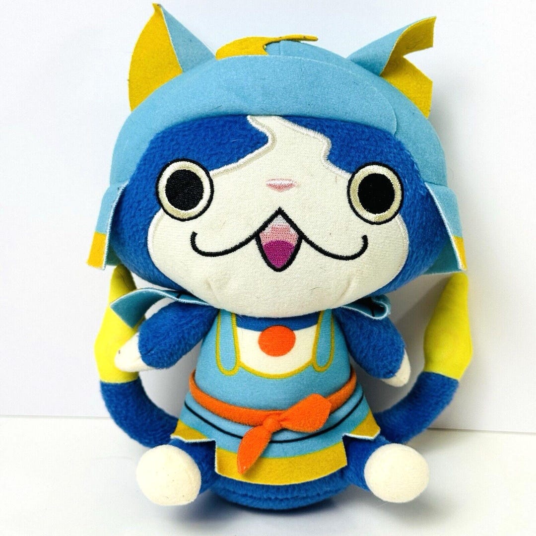 7” Shogunyan Yokai Watch Blue Plush Stuffed Toy Yo-kai Cat Hasbro Anime ...