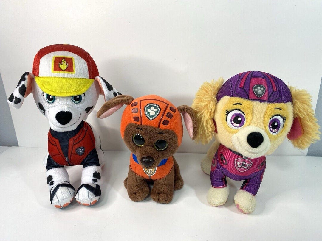 PAW PATROL Plush Marshall Skye Zuma Figure Nick Jr Stuffed Animals Lot ...