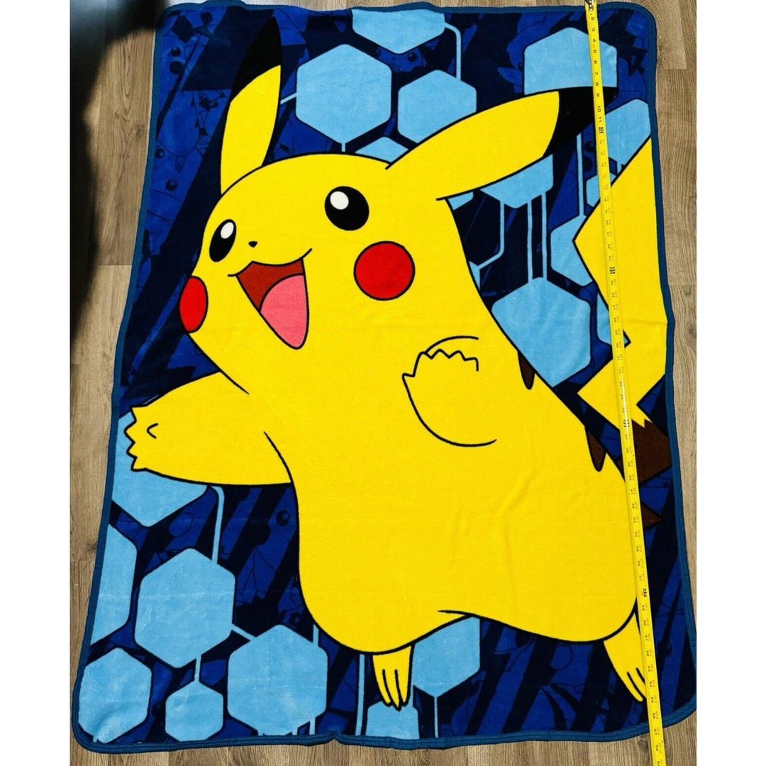 Pokémon Pikachu Fleece Throw Blanket Measures 57x42 Inches Polyester ...