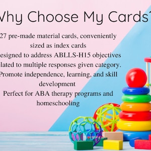 Digital ABA Therapy Material Cards for ABLLS-H15 | Multiple Responses ...