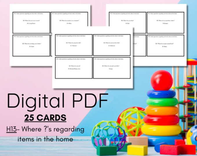 ABA Therapy Material Cards for Home Activities | ABLLS-H13 | 25 Pre ...