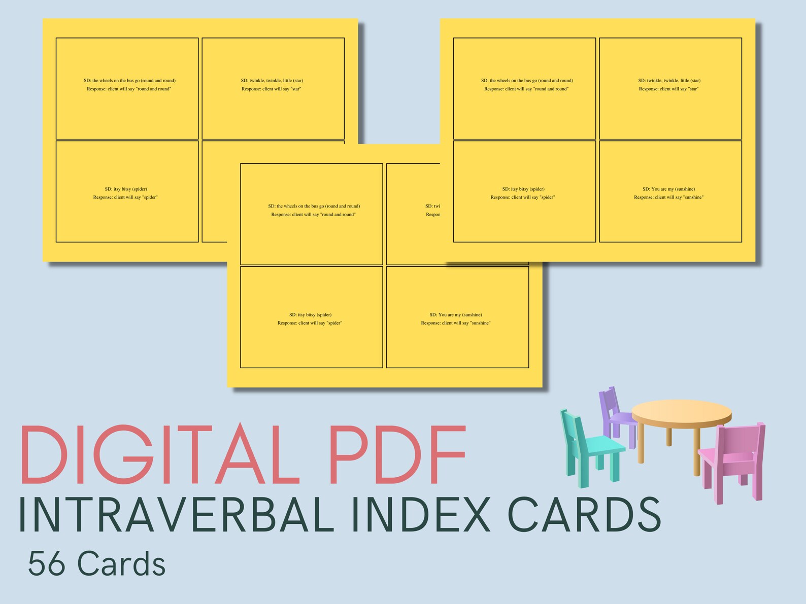 ABA Therapy Intraverbal Digital Download ABA Resources - Etsy