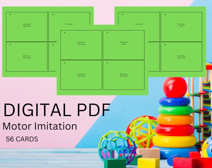 Digital ABA Therapy Material Cards for Motor Imitation Level 1 and 2.7 ...