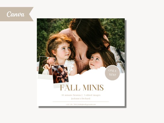 Fall Mini Session Template Canva Template Fall Template - Etsy