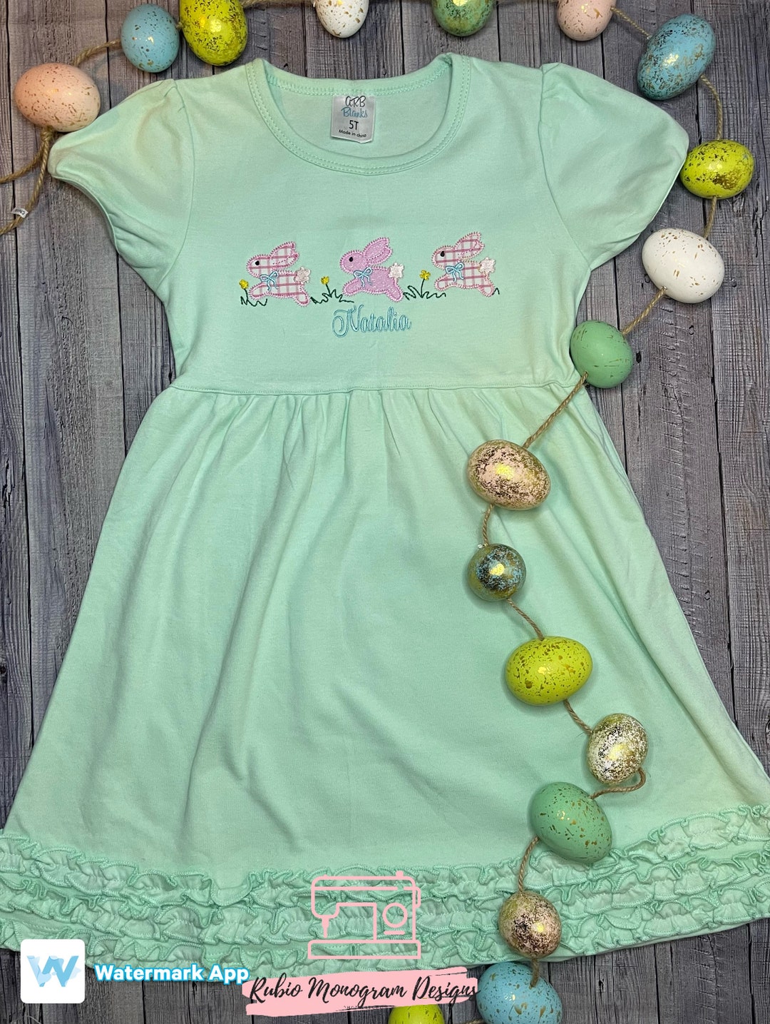 Easter Ruffle Empire Waist Dress, Girl Dress, Short Sleeve Dress ...