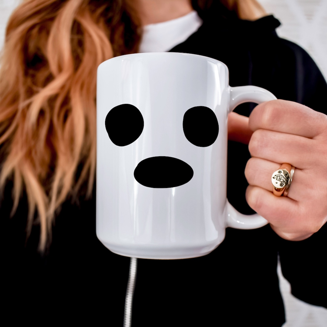 Ghost Face Mug, Spooky Coffee Cup, Scary Ghost Mug, Haunted Brew, Funny ...