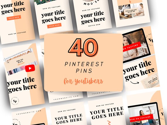 Youtuber Pinterest Pin Templates Blogger Pinterest Templates - Etsy