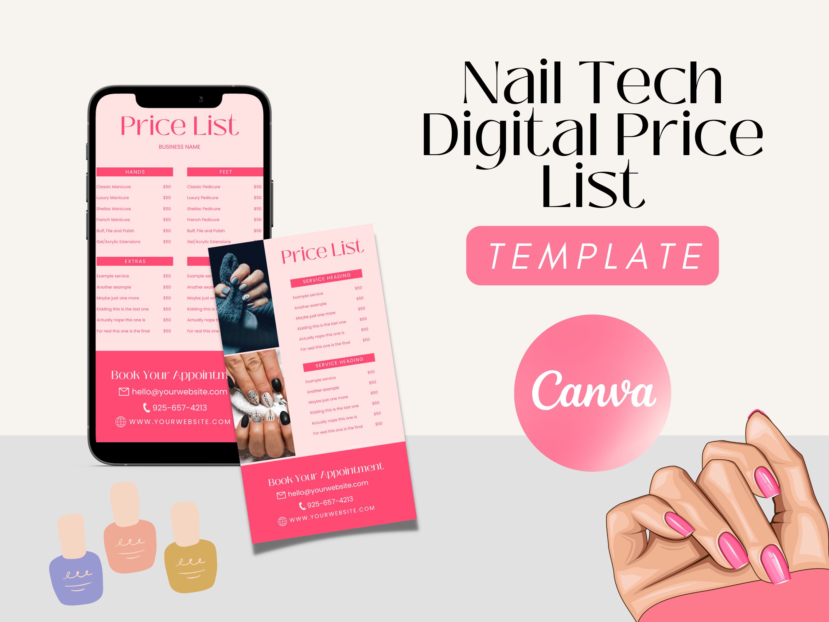 Nail Tech Price List | Digital Price List, Salon Price List, Beauty ...