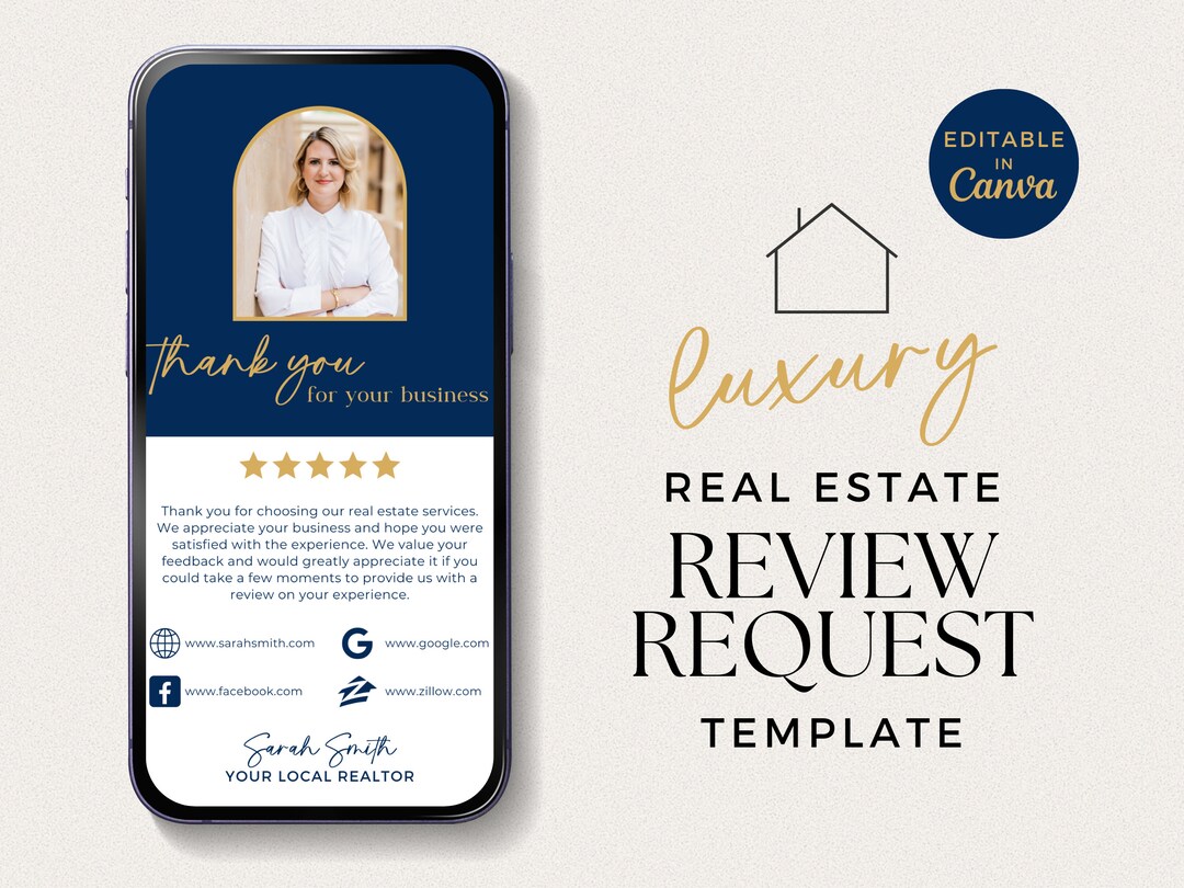Real Estate Canva Templates Review, Real Estate Review Request, Realtor ...