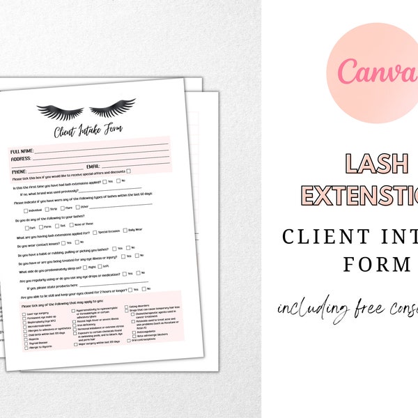 Lash Client Consent - Etsy