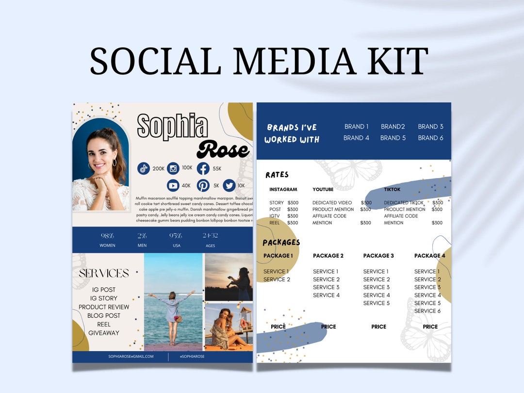 Media Kit Template | Influencer Media Kit | Instagram Media Kit ...