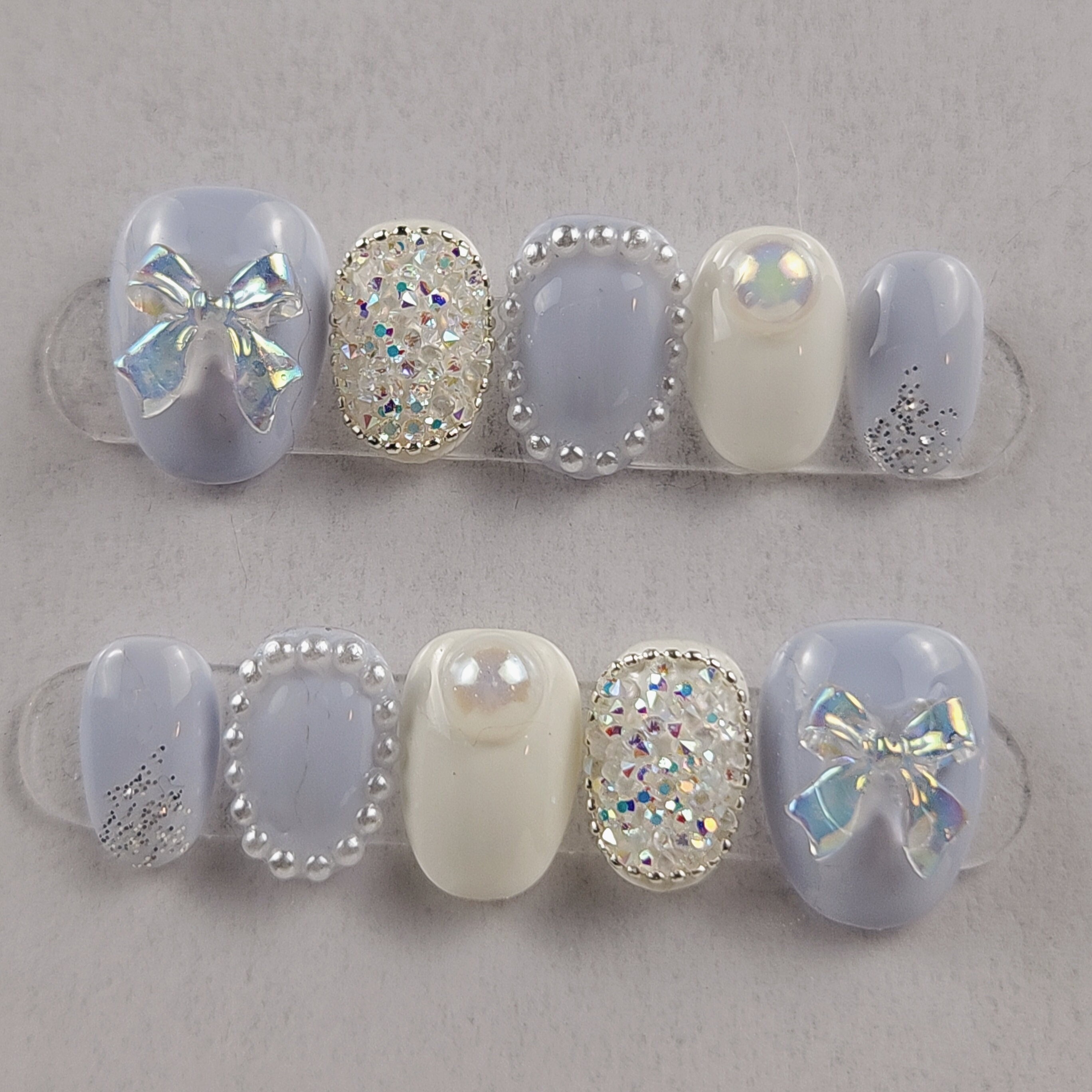 Aurora Blue Point Nail/cute Nail/short Round Nail/short Oval Press on ...