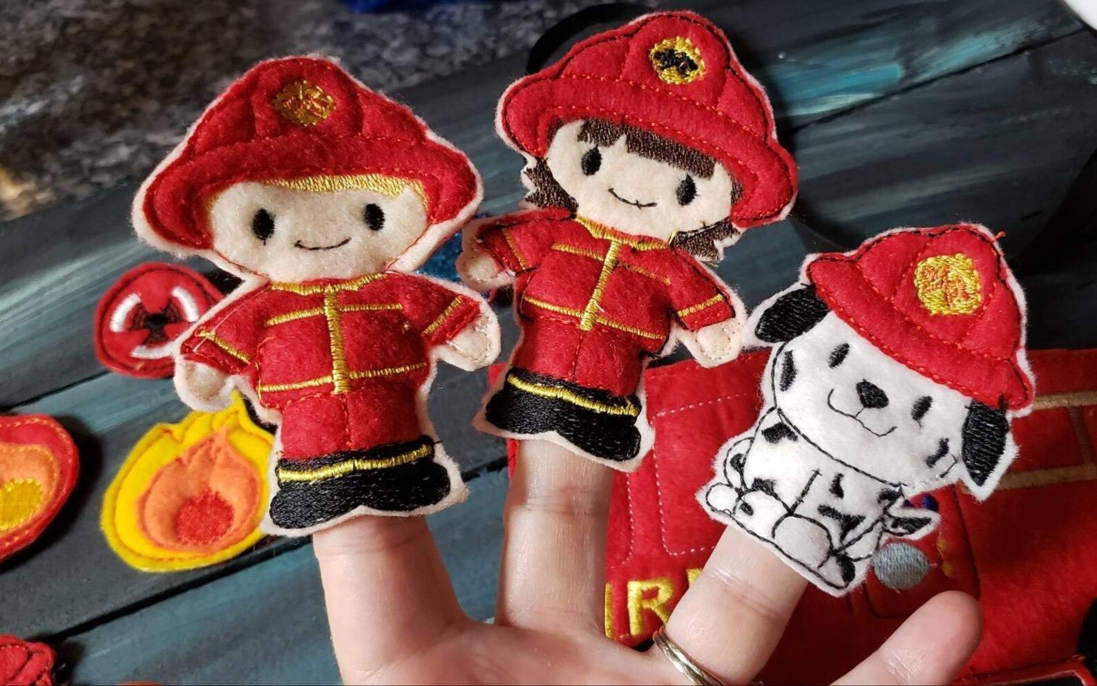 Firefighters Finger Puppets - Etsy