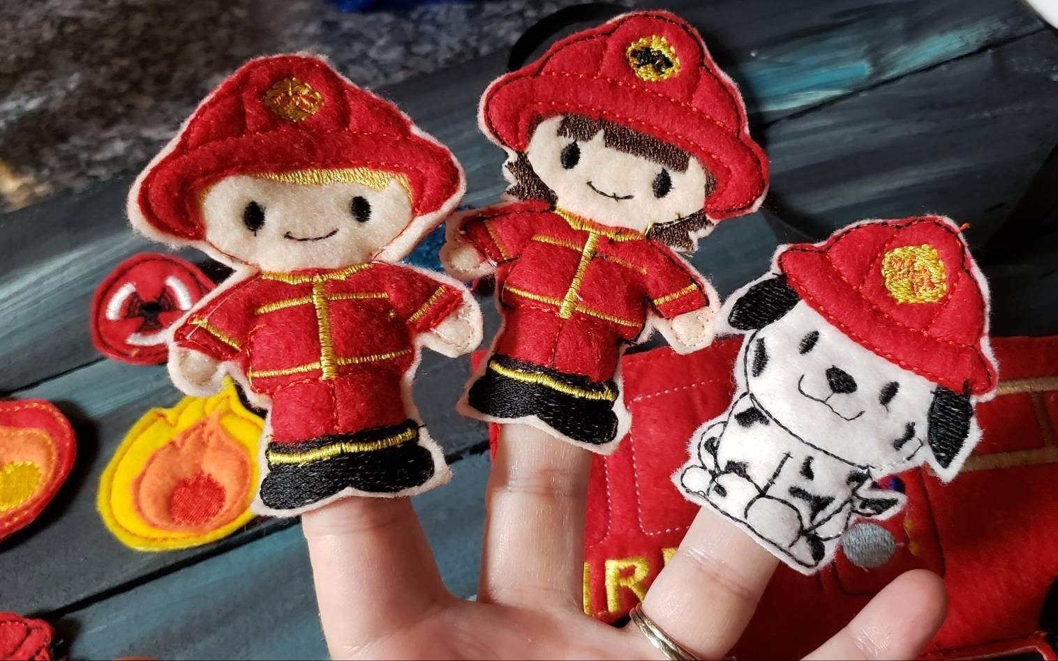 Firefighters Finger Puppets - Etsy