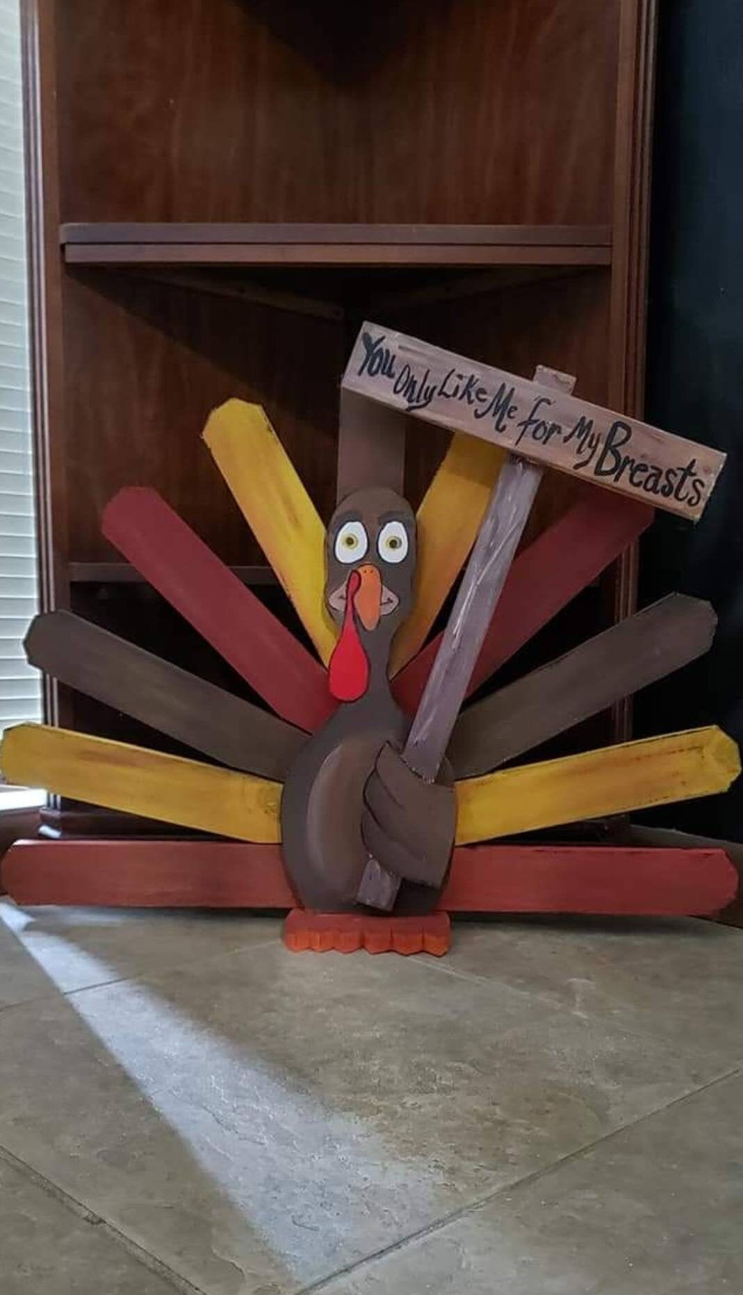 Turkey Yard Art /thanksgiving Home Decor/ Wooden Turkey Yard Art / Hand ...