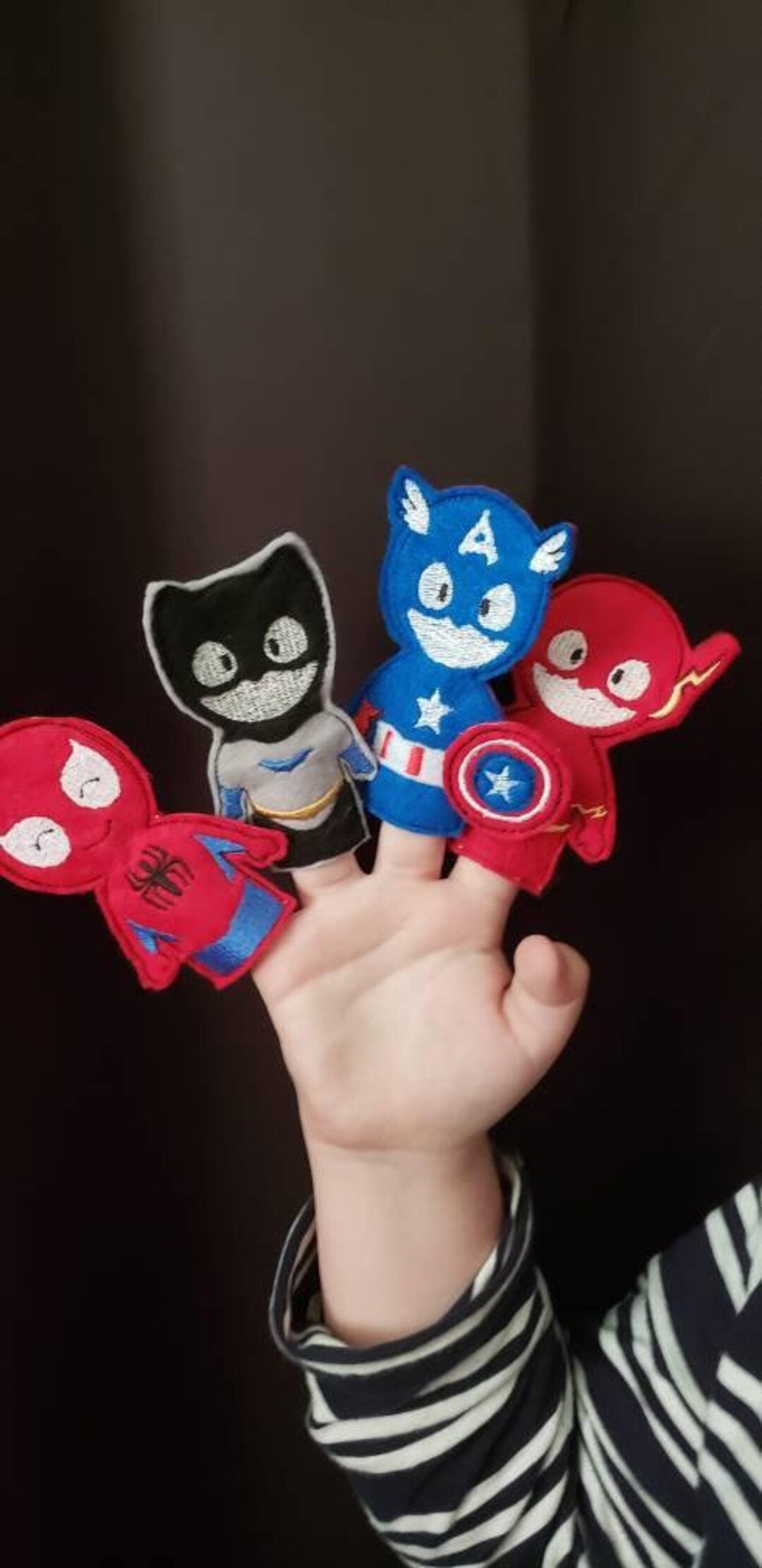 Superhero Finger Puppets/ Flash/ Superman/ Spiderman/ Batman/ Pretend ...