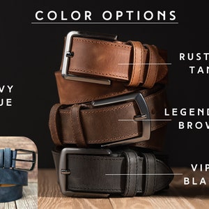 Personalized Leather Belt for Dad, Father’s Day Gift From Kids, Custom ...