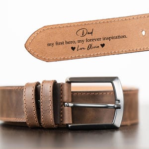 Personalized Leather Belt for Dad, Father’s Day Gift From Kids, Custom ...