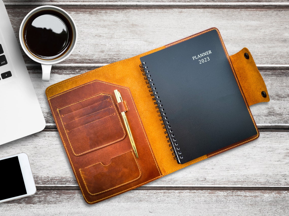 Refillable Leather Planner Personalized Notebook 2023 - Etsy