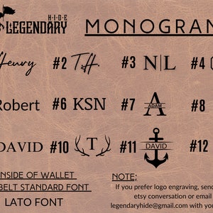 Custom Leather Wallet, Personalized Card Holder, Monogrammed Bifold ...