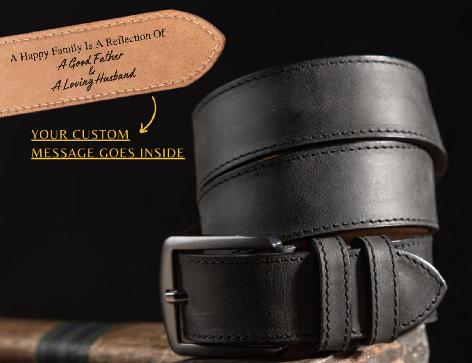 Personalized Leather Belt for Dad, Father’s Day Gift From Kids, Custom ...