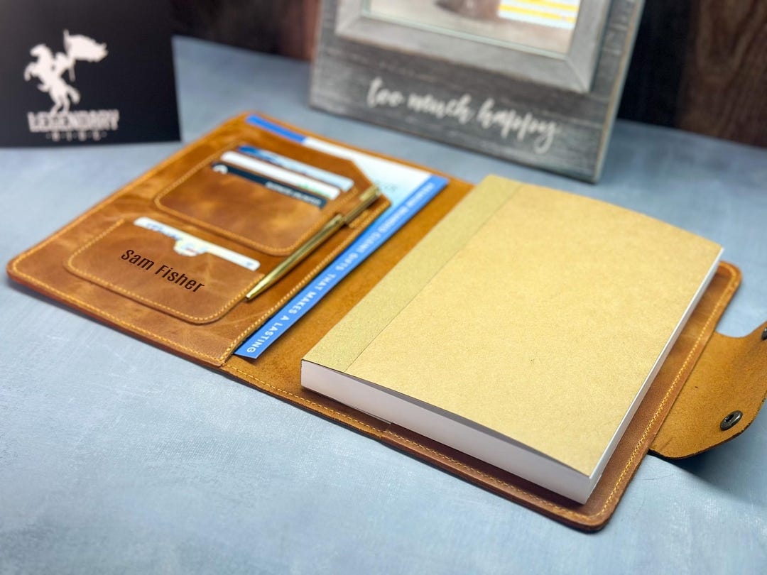 Personalized Refillable Leather Journal, Company Gift, Leather Cover ...