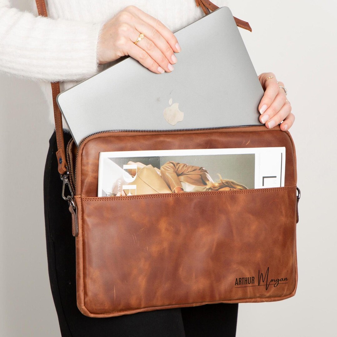 Personalized Leather Laptop Cover, MacBook Pro Case, 14 Inch and 16 ...