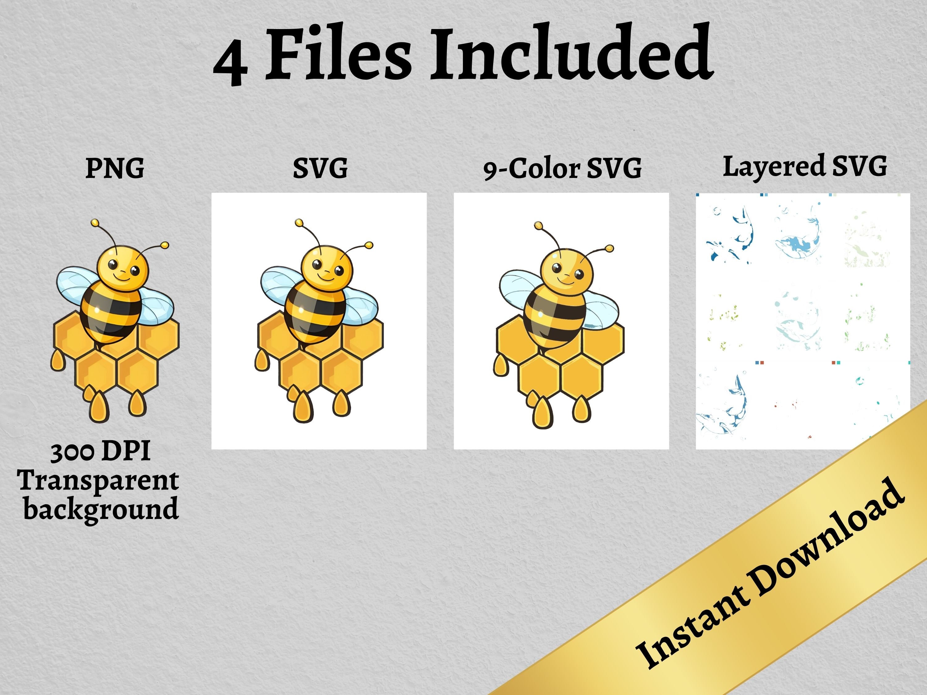 Bee SVG and PNG Honeycomb Instant Download for Crafts, Printable Wall ...