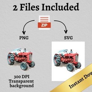 Tractor SVG and PNG Red Tractor Instant Download for Crafts, Printable ...