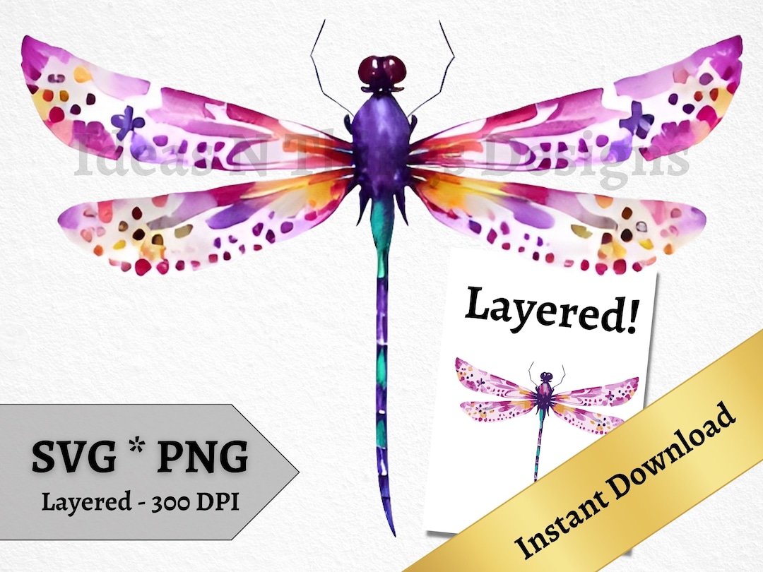 Dragonfly SVG and PNG Pink Instant Download for Crafts Printable Wall ...