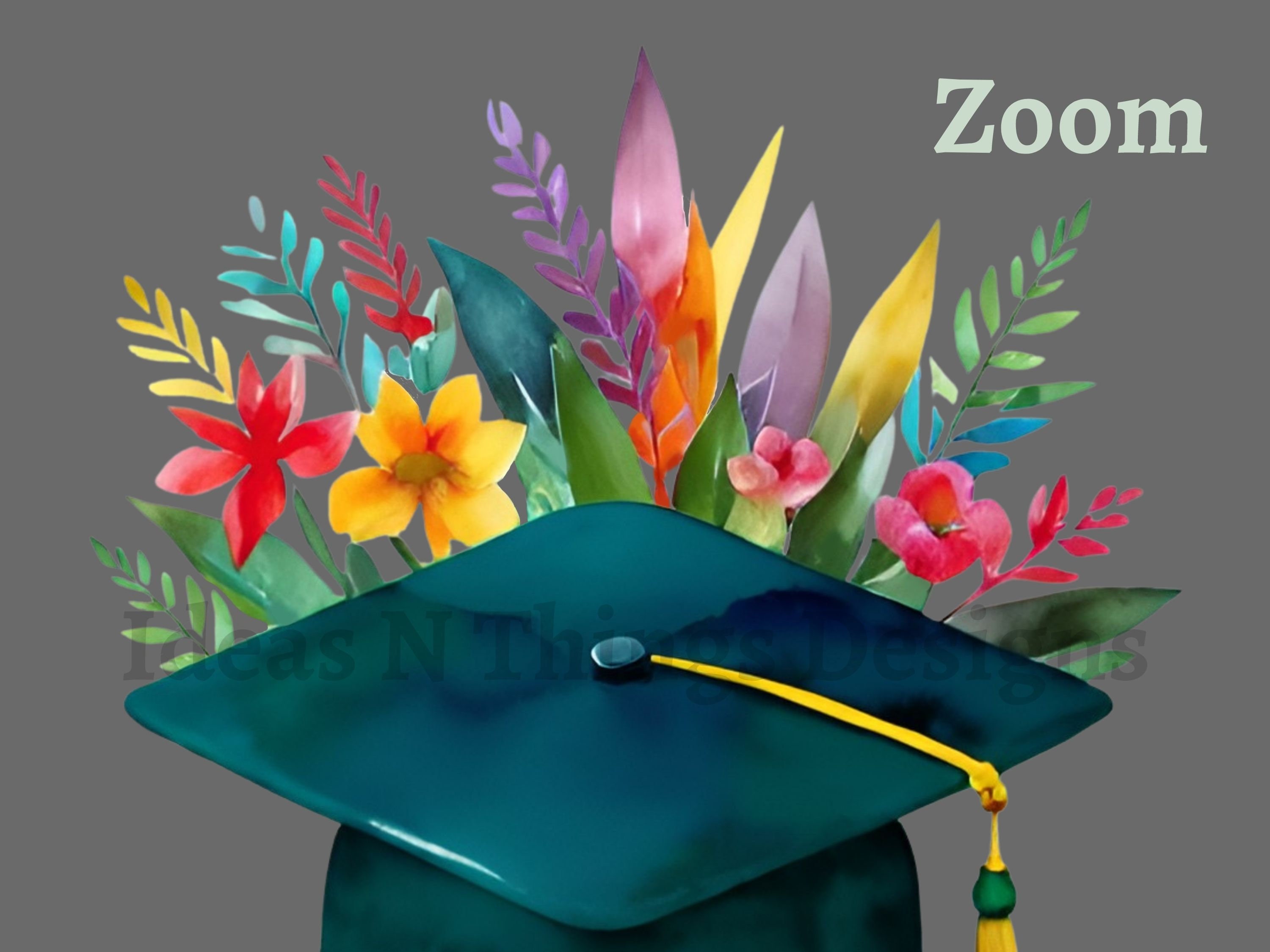 Graduation SVG and PNG Graduation Cap Flowers Instant Download for ...