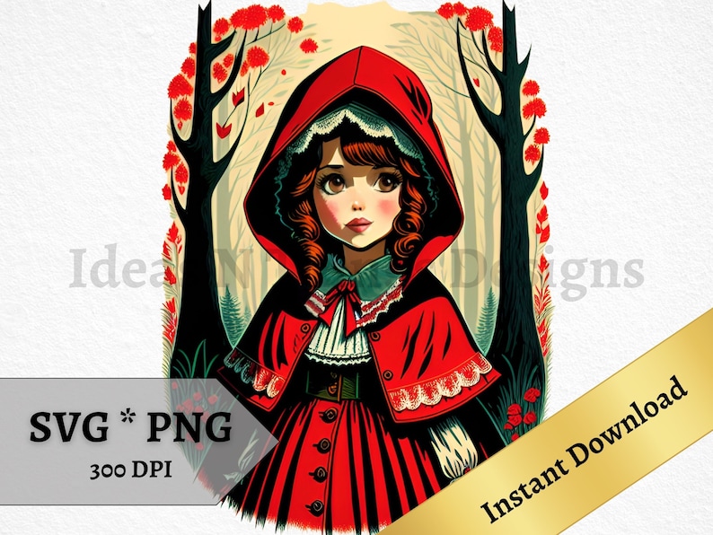 Little Red Riding Hood SVG PNG Fairy Tale Instant Download - Etsy
