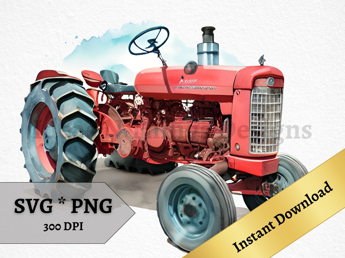 Tractor SVG and PNG Red Tractor Instant Download for Crafts, Printable ...