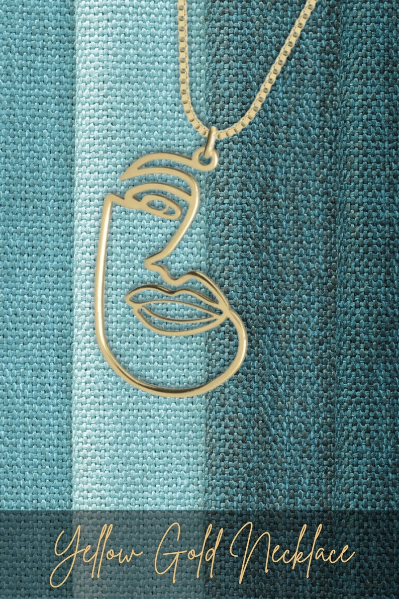 Picture Necklace Custom One Line Art Jewelry Silhouette Pendant for ...
