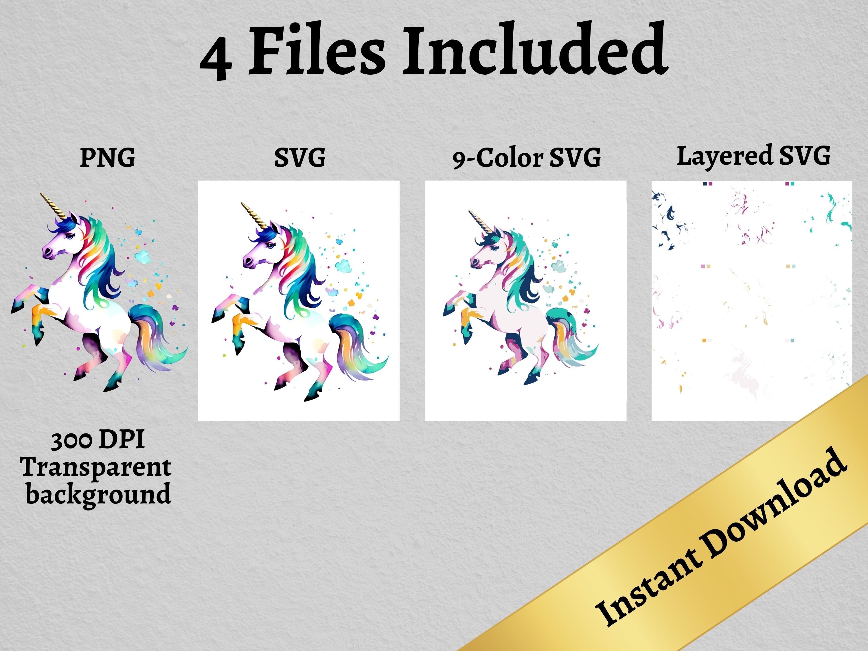 Unicorn SVG and PNG Instant Download for Unicorn Sticker Crafts ...