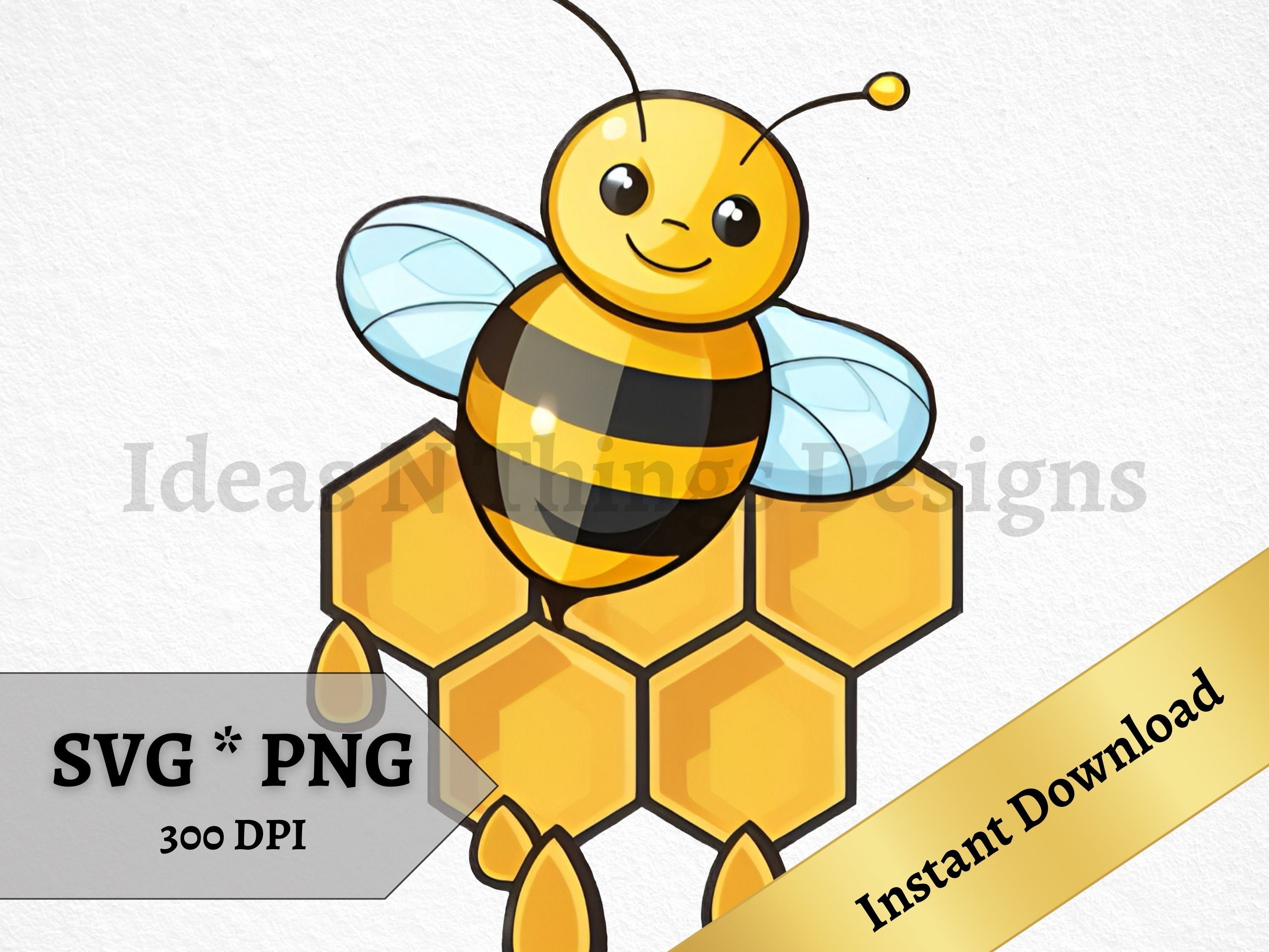 Bee SVG and PNG Honeycomb Instant Download for Crafts - Etsy