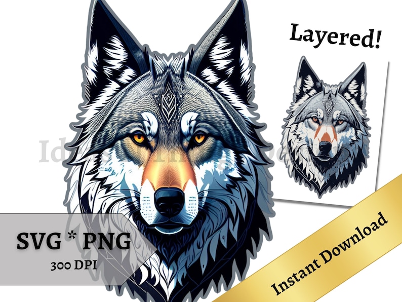 Lobo SVG PNG Cabeza de lobo Descarga instantánea Invitación Arte ...