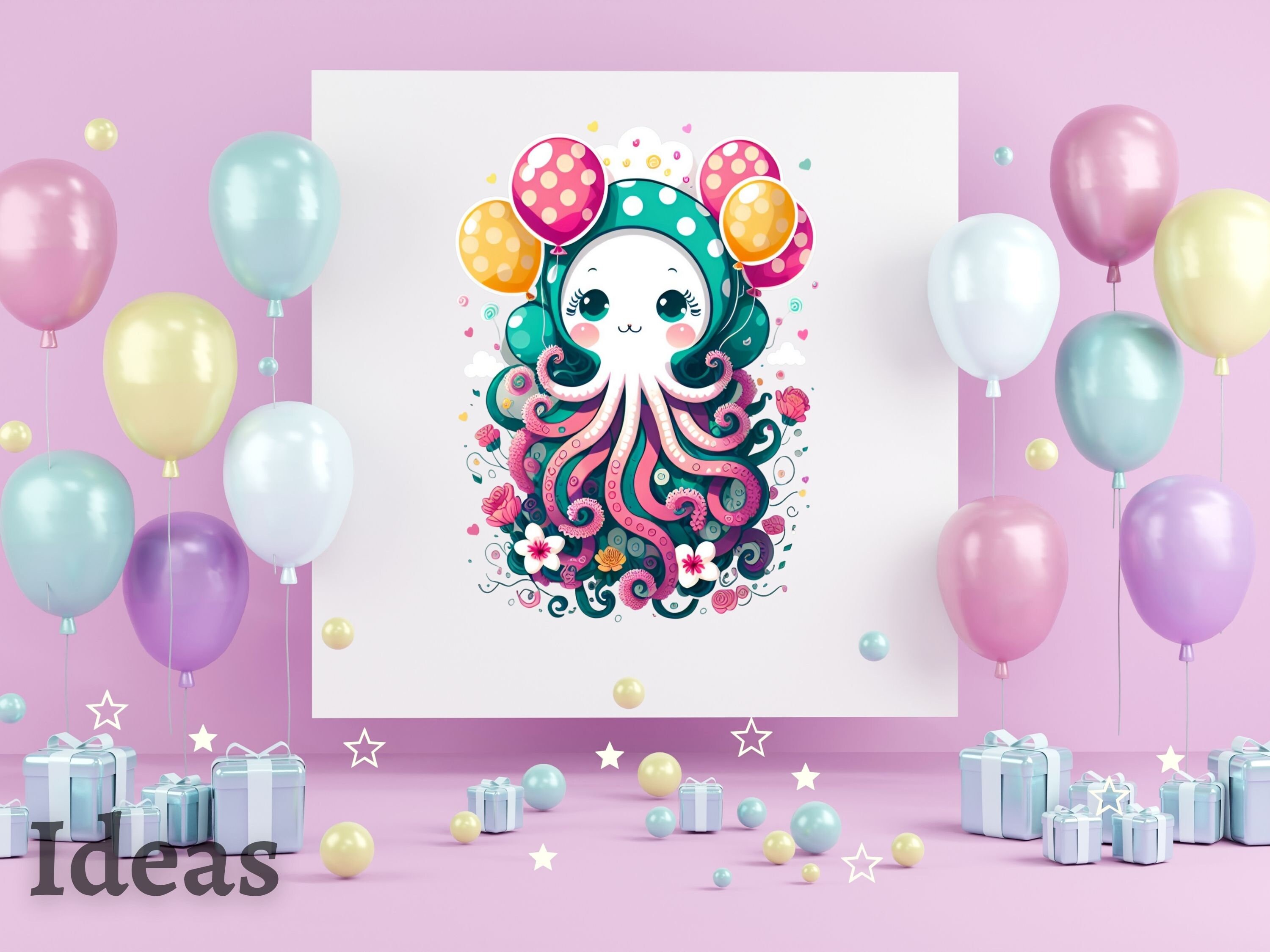 Octopus SVG PNG Party Octopus Instant Download Invitation Printable ...
