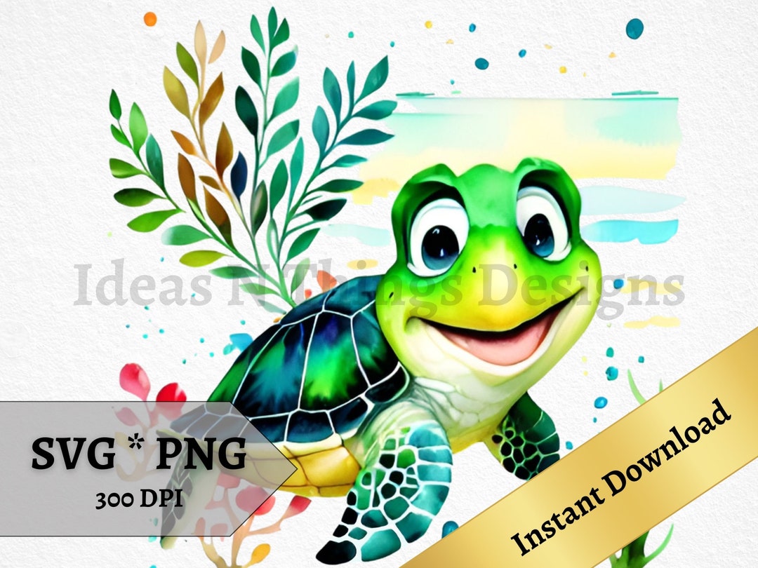 Sea Turtle SVG and PNG Baby Turtle Instant Download for Crafts ...