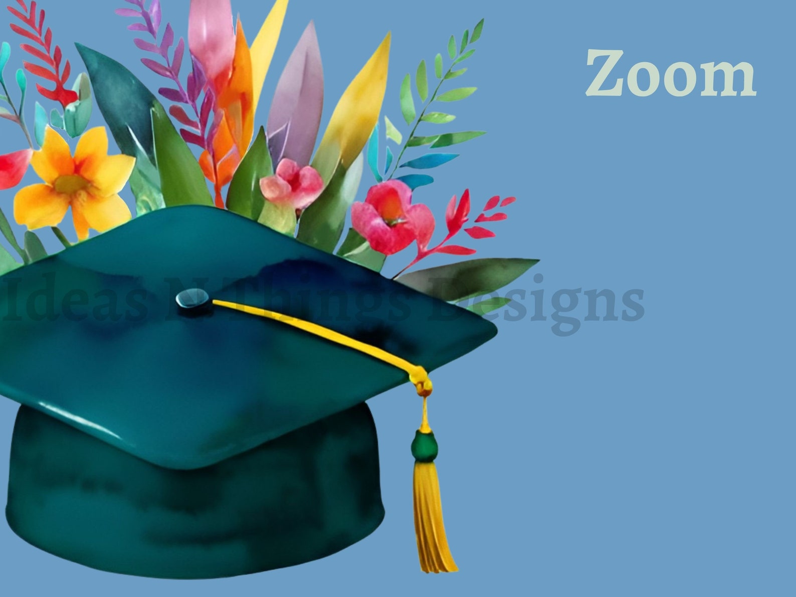 Graduation SVG and PNG Graduation Cap Flowers Instant Download for ...