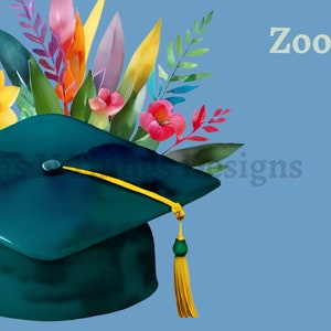 Graduation SVG and PNG Graduation Cap Flowers Instant Download for ...