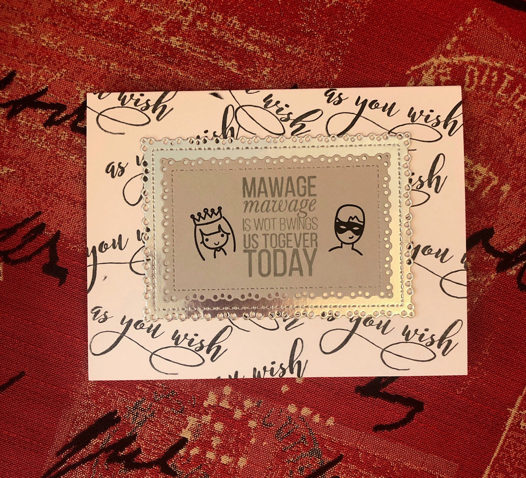 The Princess Bride Inspired Wedding Greeting Card Cult Movie Classic ...