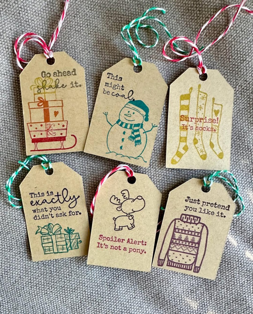 Funny Christmas Gift Tags: Sarcastic Holiday Labels, Kraft Cardstock ...