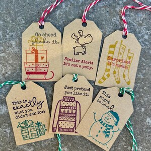 Funny Christmas Gift Tags: Sarcastic Holiday Labels, Kraft Cardstock ...