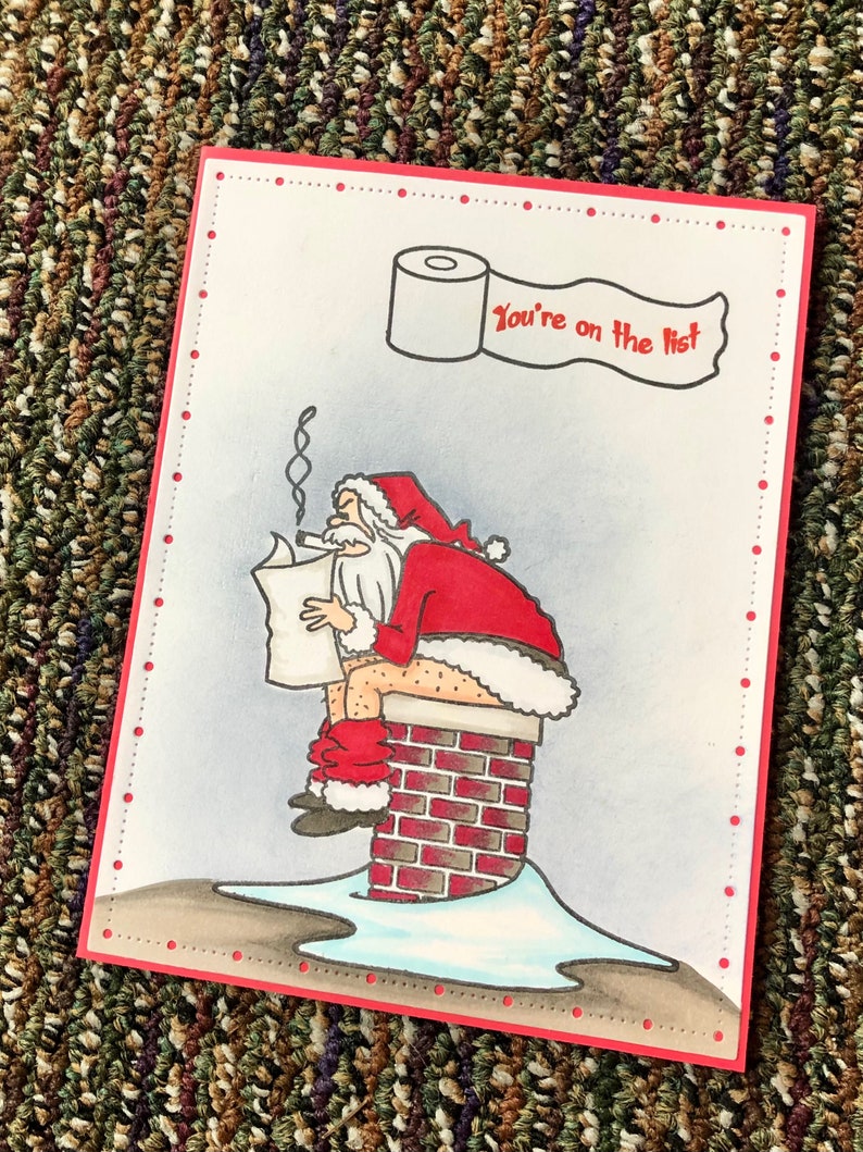Shitting Santa Funny Christmas Poop Greeting Card - Etsy