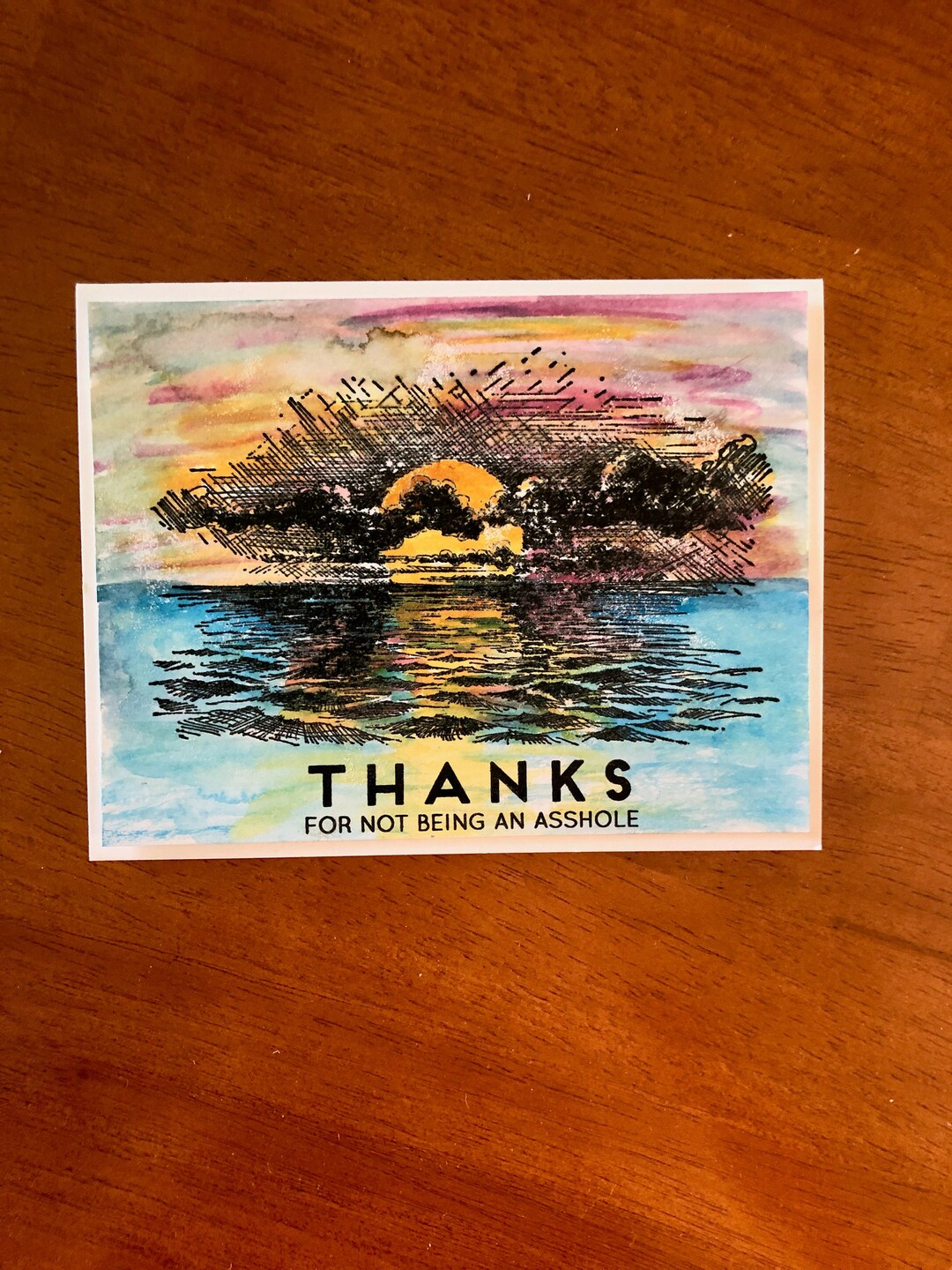 Snarky Thank You Card: Sarcastic Thanks, Serene Water Scene - Etsy