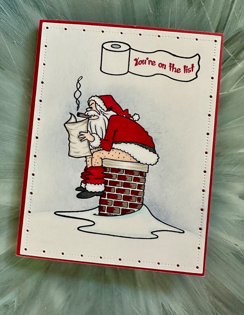 Shitting Santa Funny Christmas Poop Greeting Card - Etsy