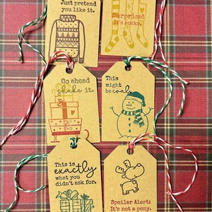Funny Christmas Gift Tags: Sarcastic Holiday Labels, Kraft Cardstock ...