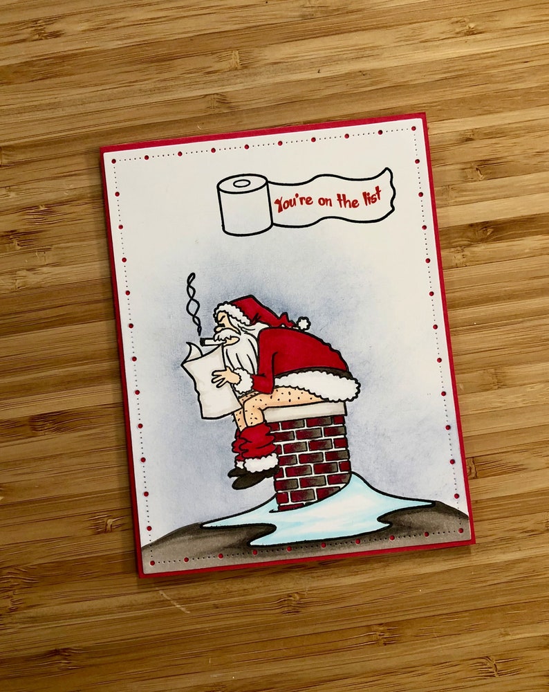 Shitting Santa Funny Christmas Poop Greeting Card - Etsy